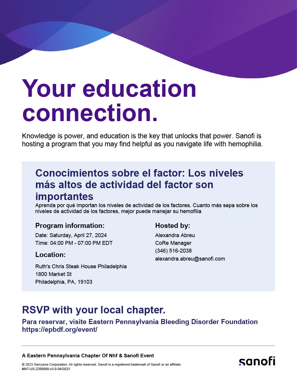 Sanofi: Factor Activity Levels Matter (Spanish Speaking Event ...